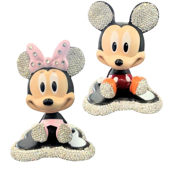 Toys | Rhinestone Mickey And Minnie Mouse 4 Vinyl Figurines Adorable ...